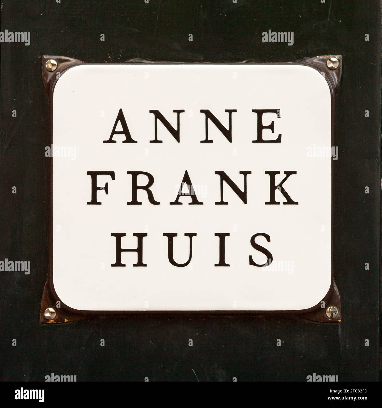 Plaque on the Anne Frank House, Westermarkt 20, 1016 GV Amsterdam ...