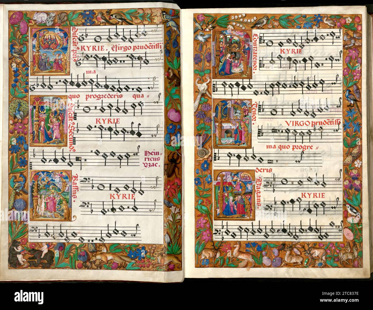 Pages from a choir book with Masses from the Josquin des Prez Period ...