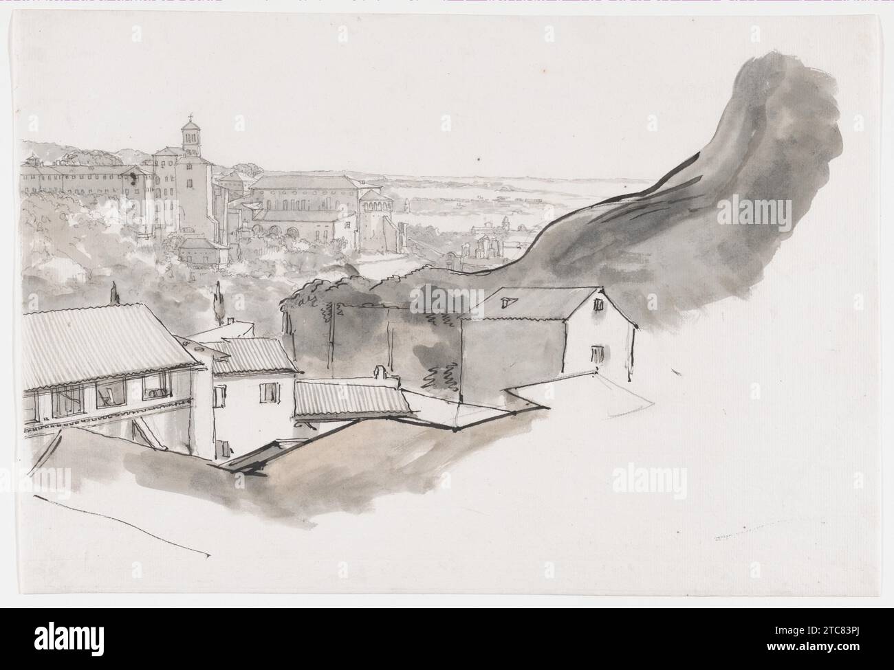 View of the Caelian Hill, Rome, with the church of Santi Giovanni e ...