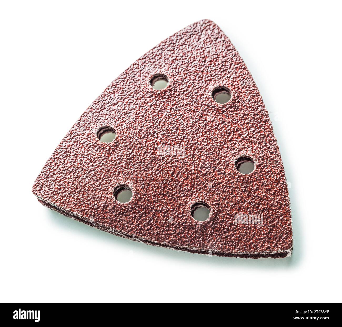 Triangle sheet of abrasive paper isolated on white Stock Photo - Alamy
