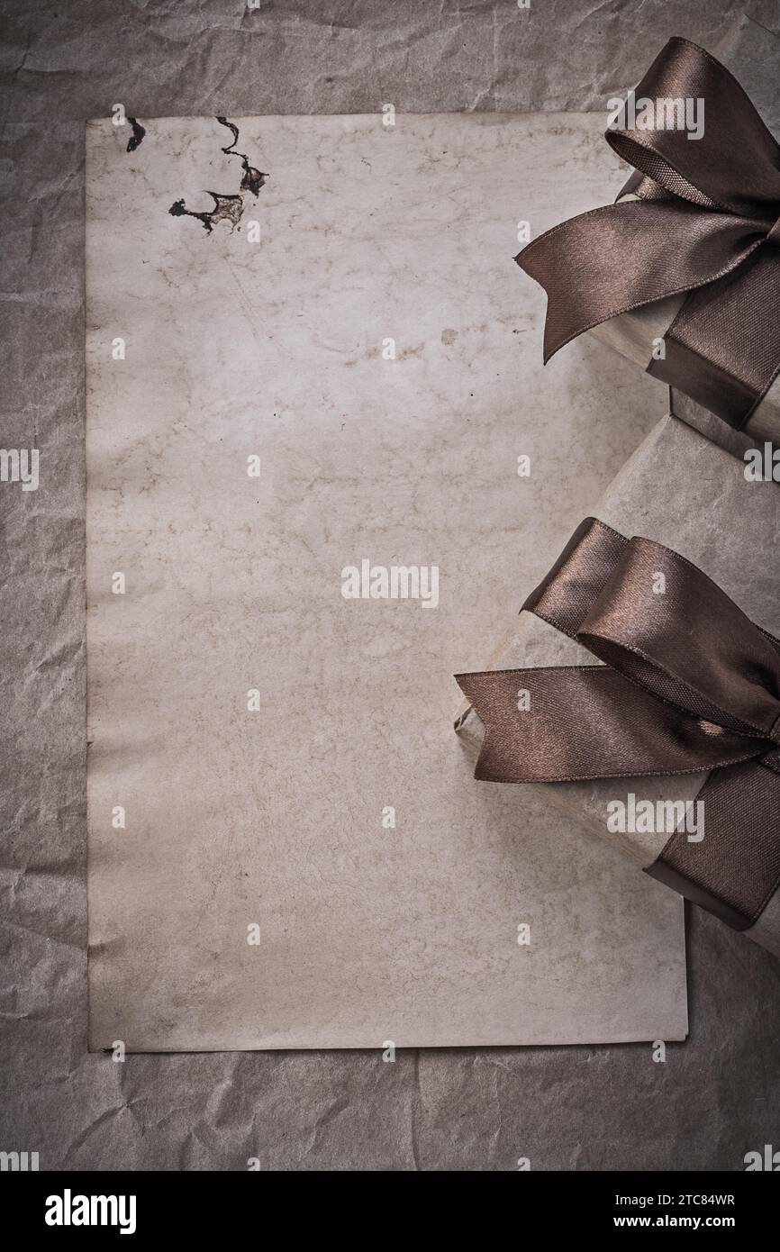 Present boxes sheet of wrapping paper celebration concept Stock Photo ...