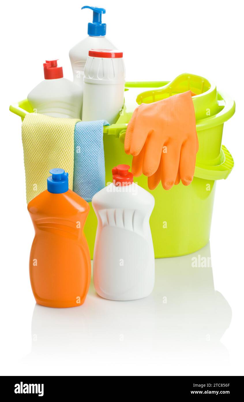 Composition of cleaning items Stock Photo - Alamy
