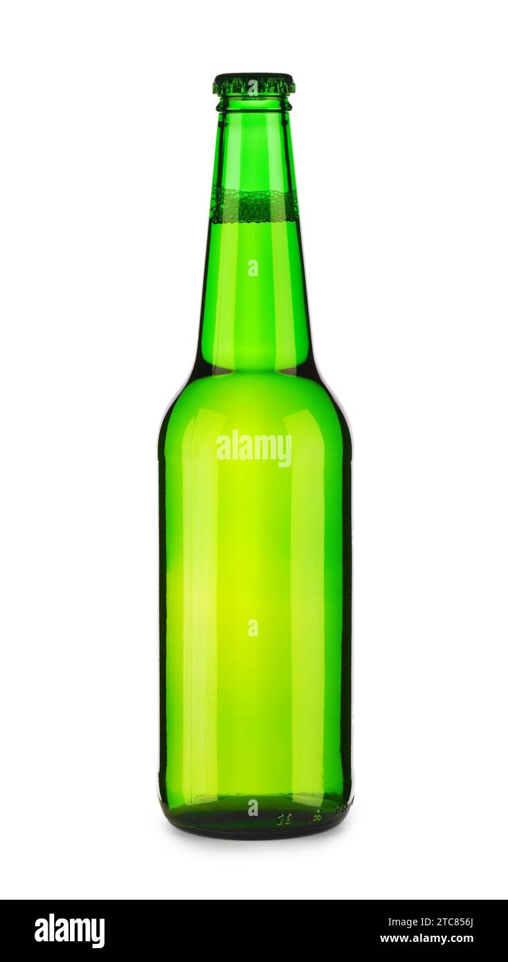 Green bottle of beer with lens flare Stock Photo - Alamy