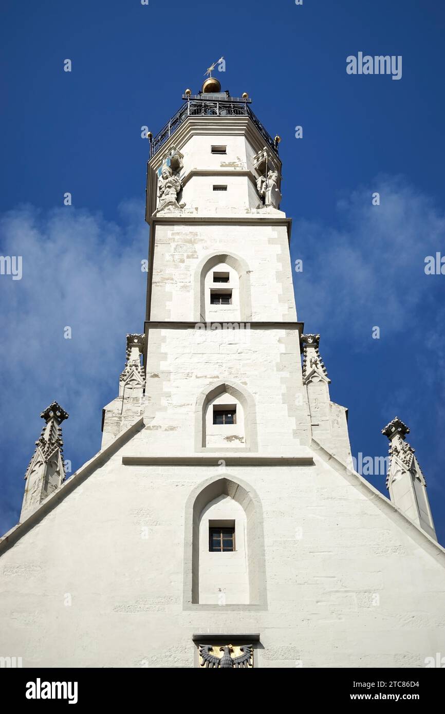 Old clock tower in Rothenburg Stock Photo - Alamy