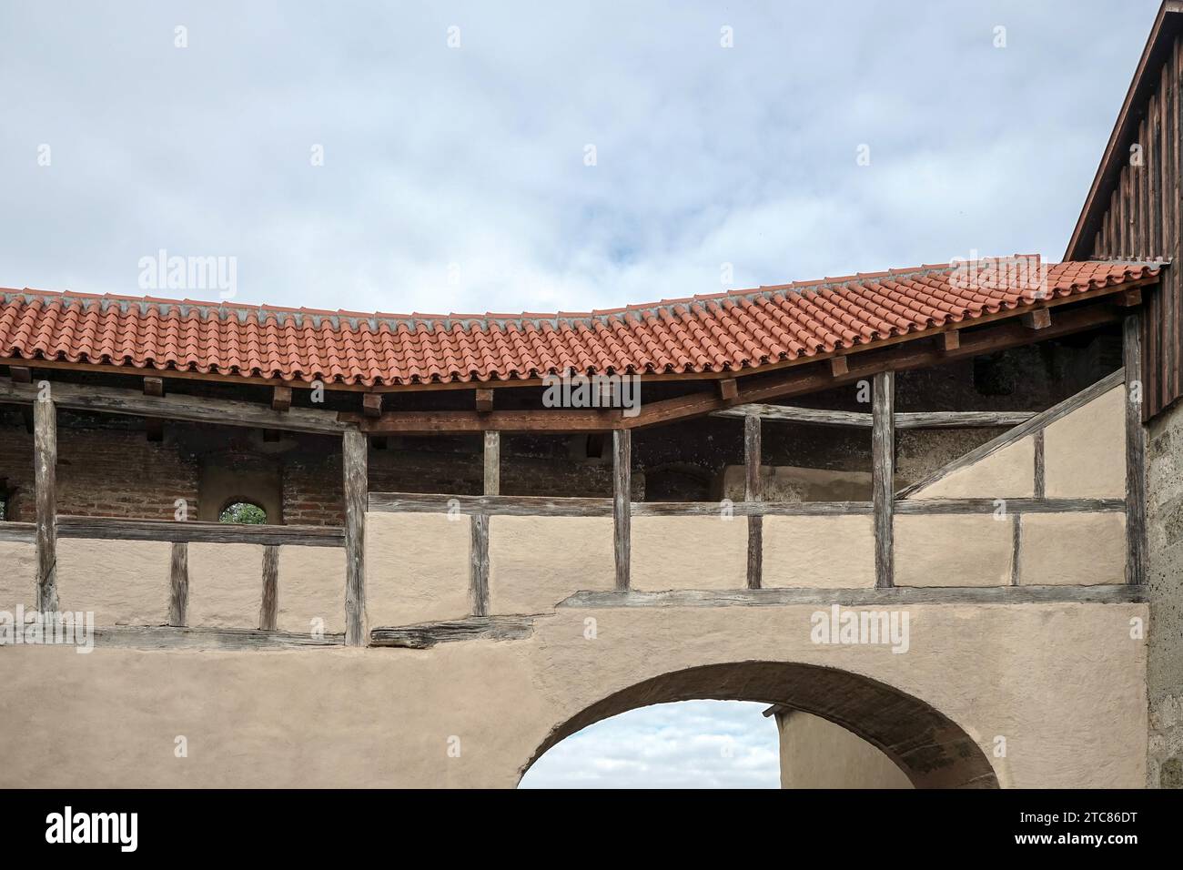 Strange bridge construction in Nordlingen Stock Photo - Alamy