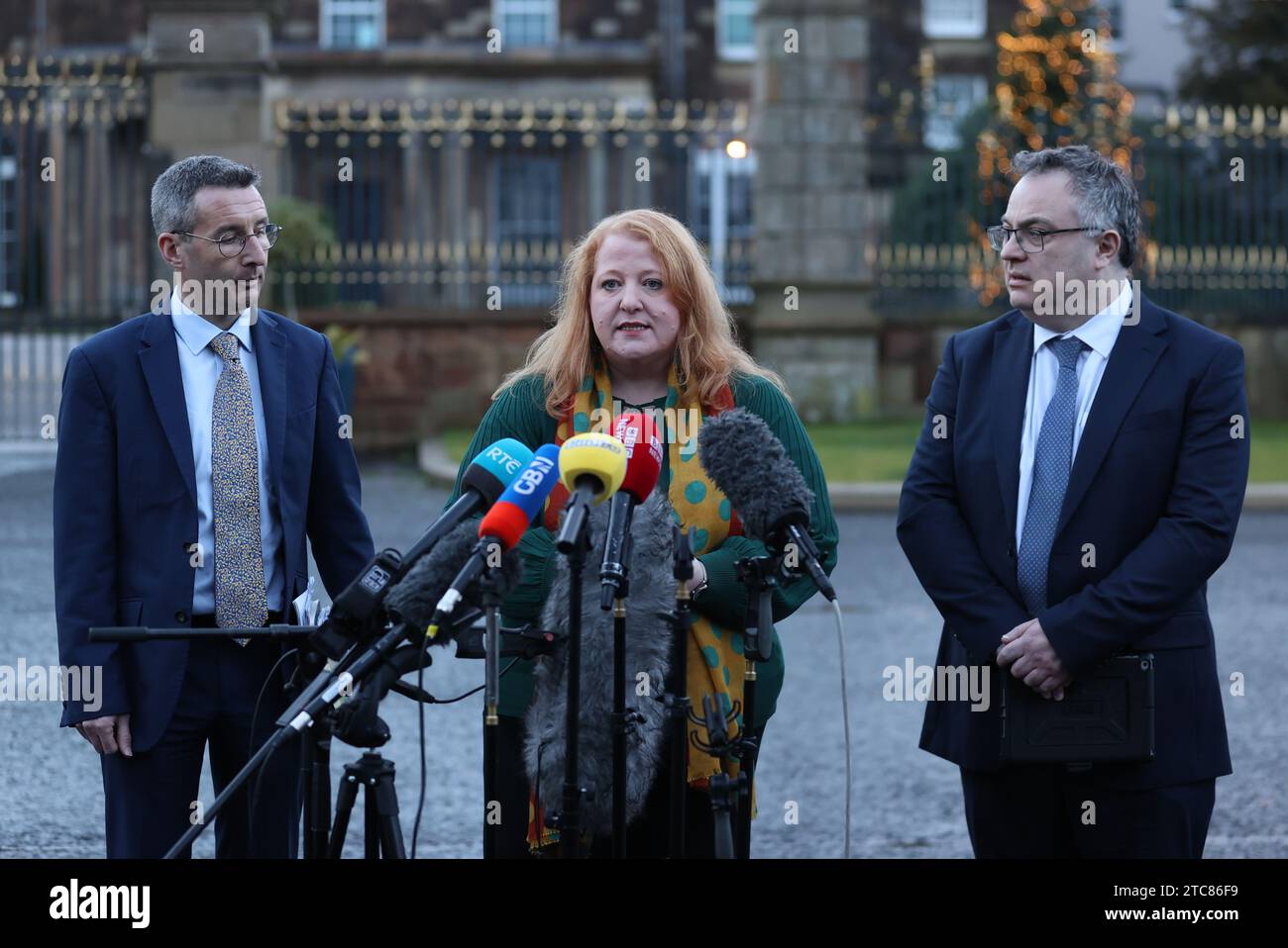 (Left to right) Alliance party members Andrew Muir, Naomi Long and ...