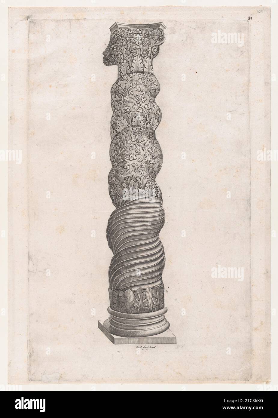 Grotesque Winding Column in St. Peter's, from "Speculum Romanae ...