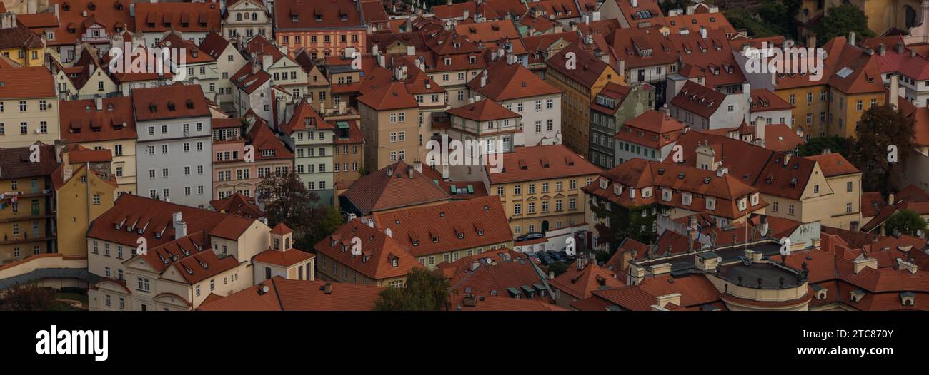 A picture of the rooftops of the Mala Strana district, in Prague Stock ...