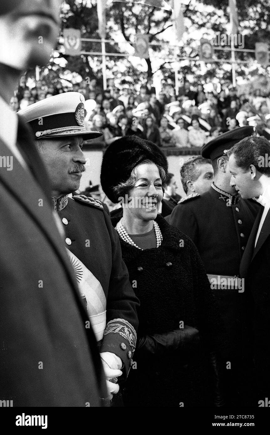 Argentine President Juan Carlos Onganía and his wife María Emilia Green ...