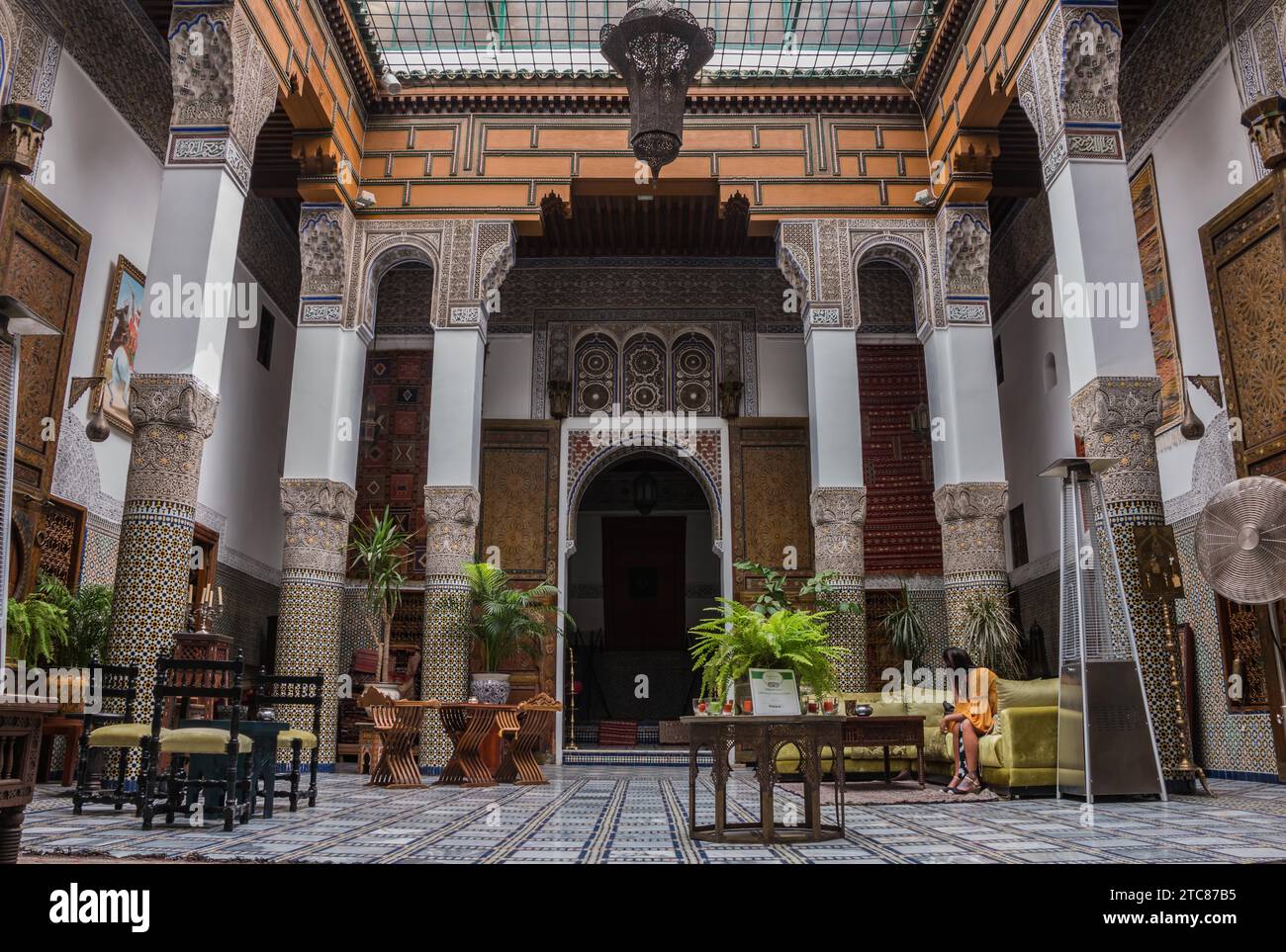 A picture of the interior of the Palais de Fes Dar Tazi Stock Photo - Alamy