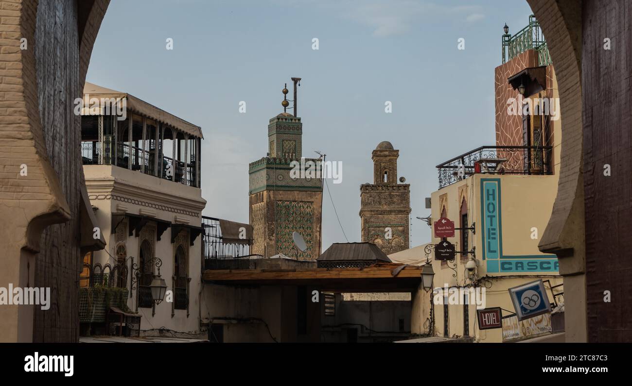 A picture of Fes el Bali as seen from Bab Bou Jeloud (the Blue Gate ...