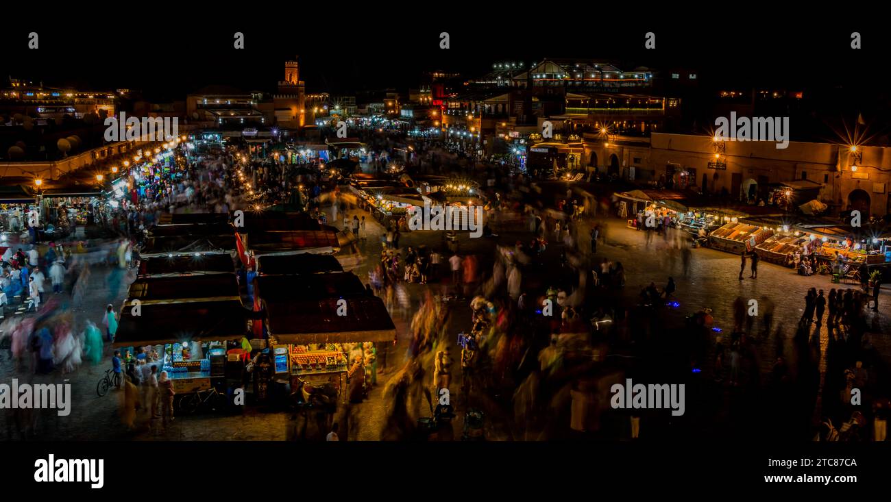 A picture of the Jemaa el-Fna square at night, Marrakesh Stock Photo ...