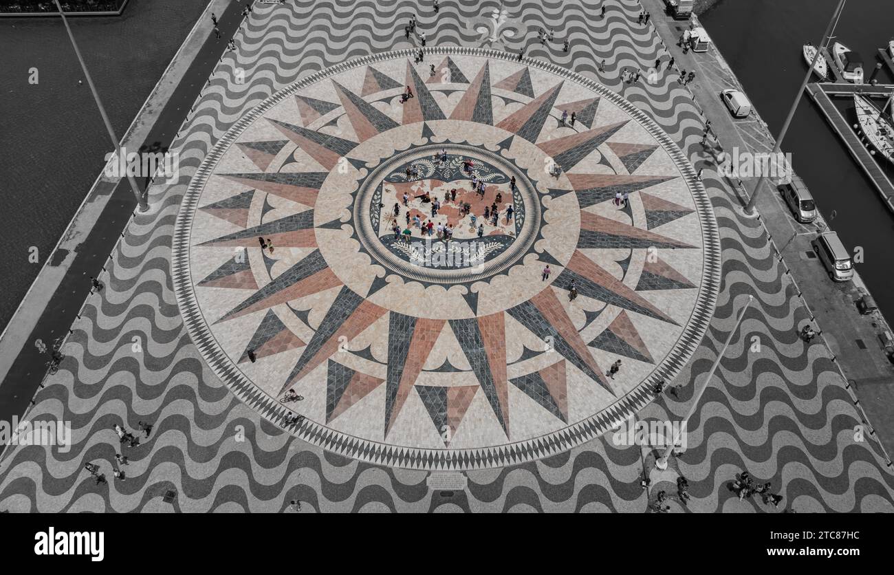 A picture of the Padrao dos Descobrimentos pavement art, as seen from ...