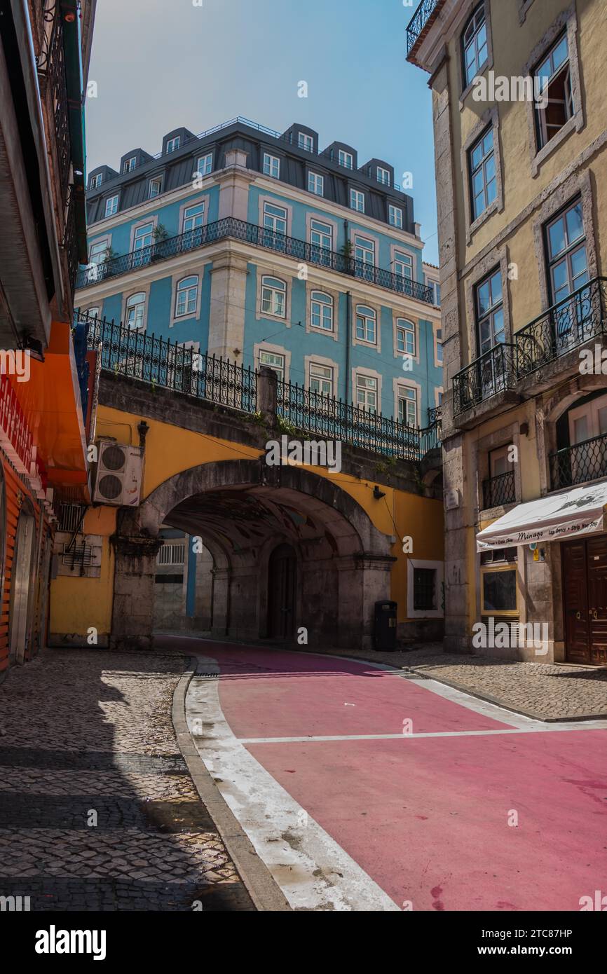 A picture of the so-called, and now popular, Pink Street, in Lisbon ...