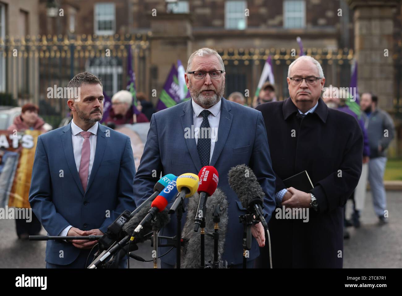 (Left to right) Deputy Leader of the Ulster Unionist Party Robbie ...