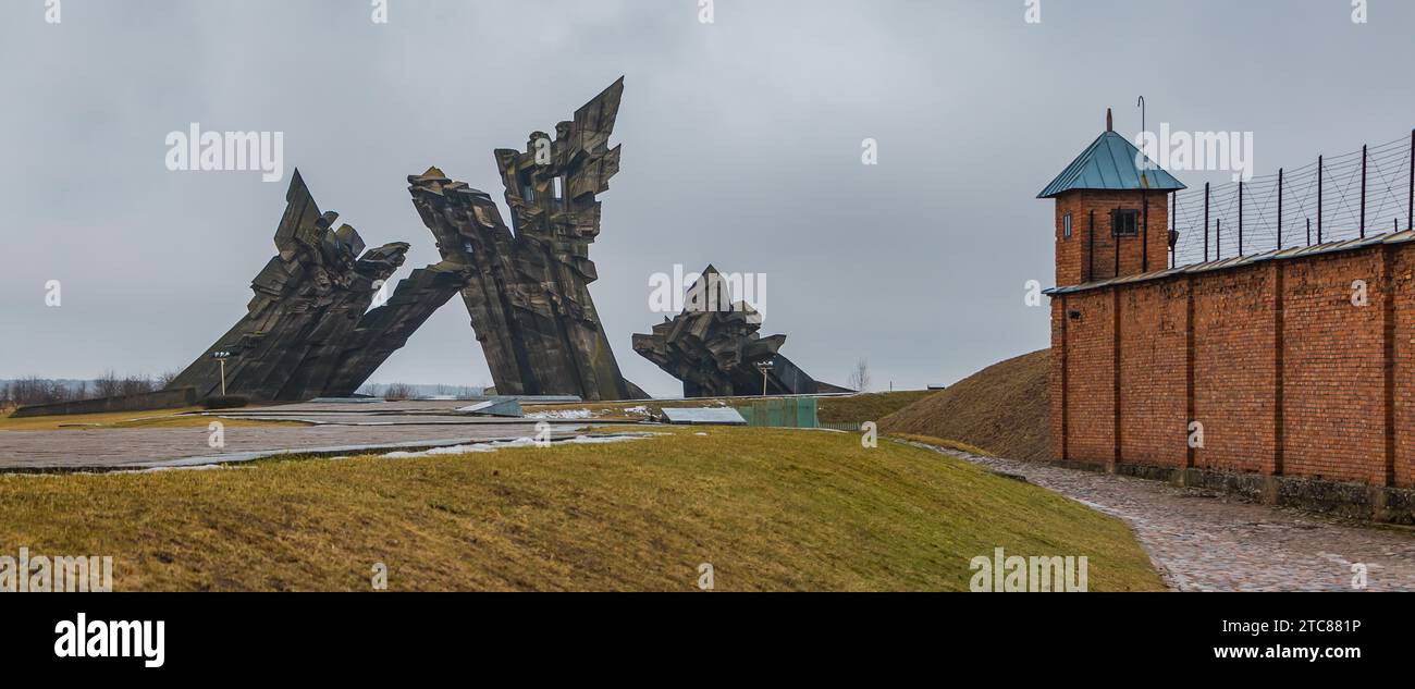 A picture of the Ninth Fort memorial next to the museum complex Stock ...