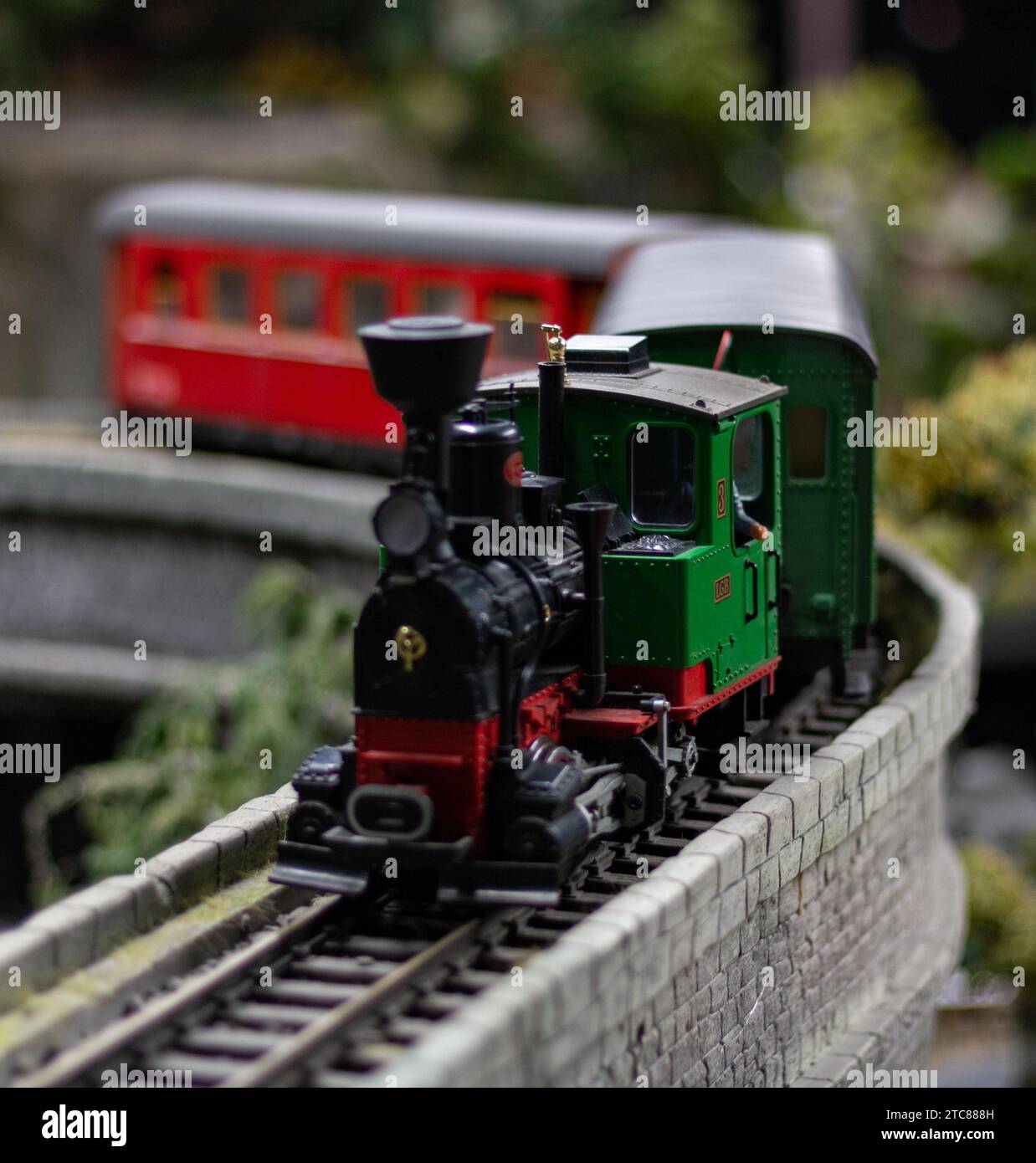 A picture of one of the model trains exhibited in the Kolejkowo ...