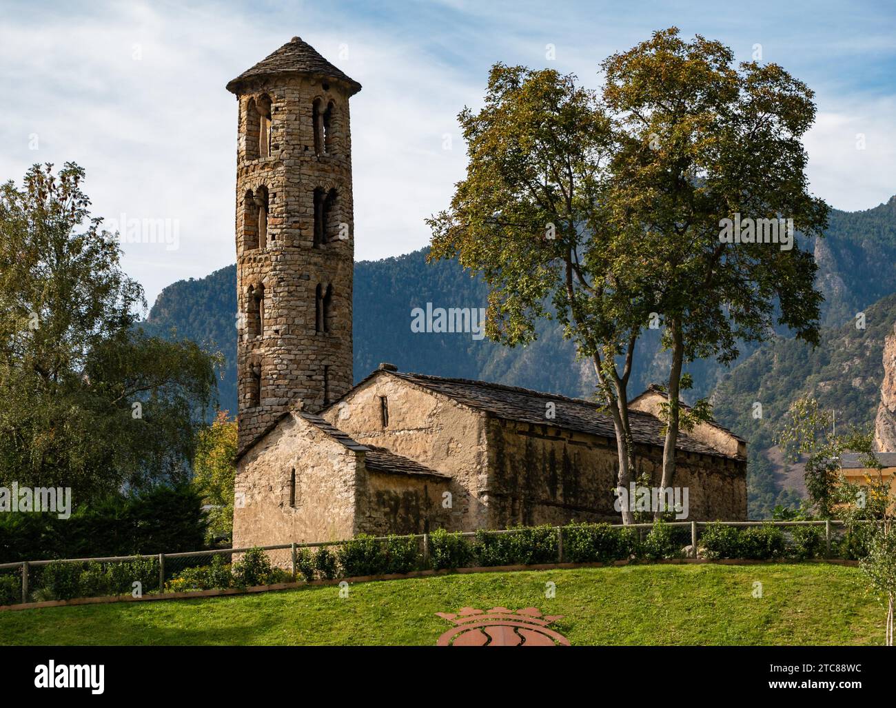 A picture of the Iglesia de Santa Coloma, in Andorra Stock Photo - Alamy