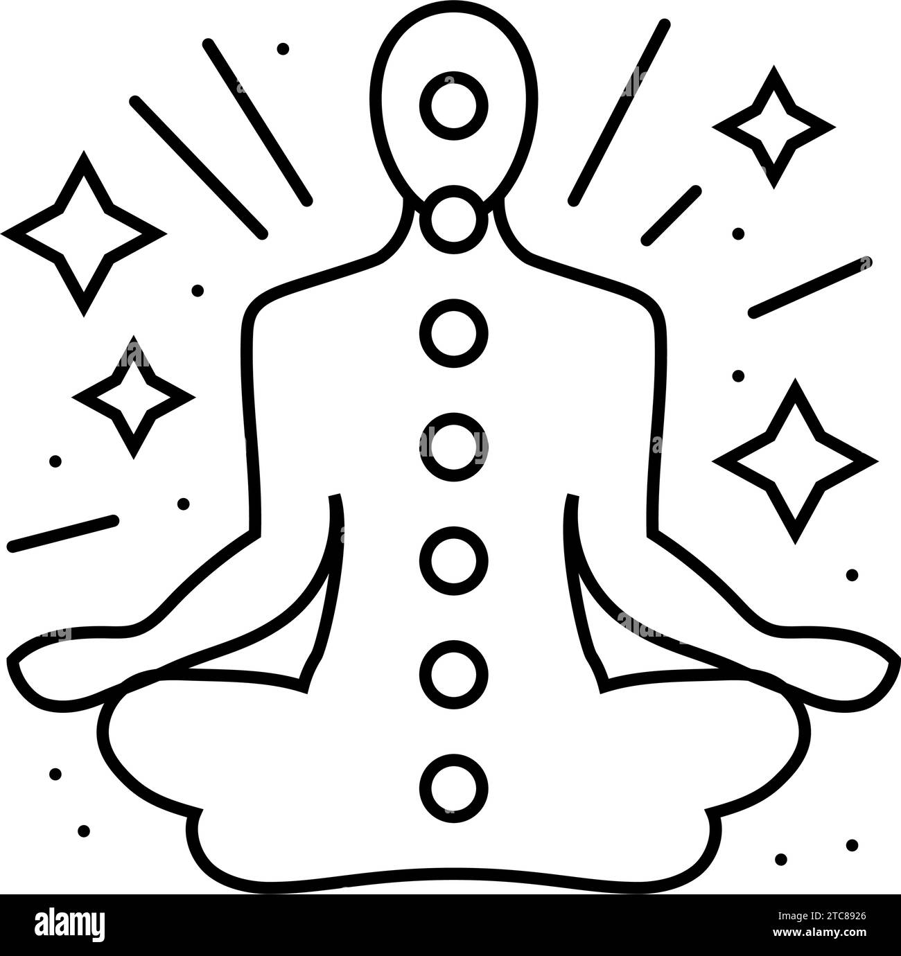 spiritual meditation yoga line icon vector illustration Stock Vector ...