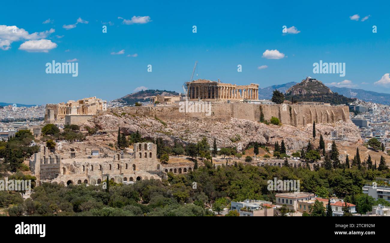 A picture of the Acropolis of Athens as seen from the Filopappou Hill ...