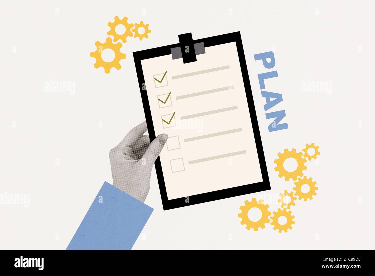 Picture template collage of clipboard document business plan check list ...