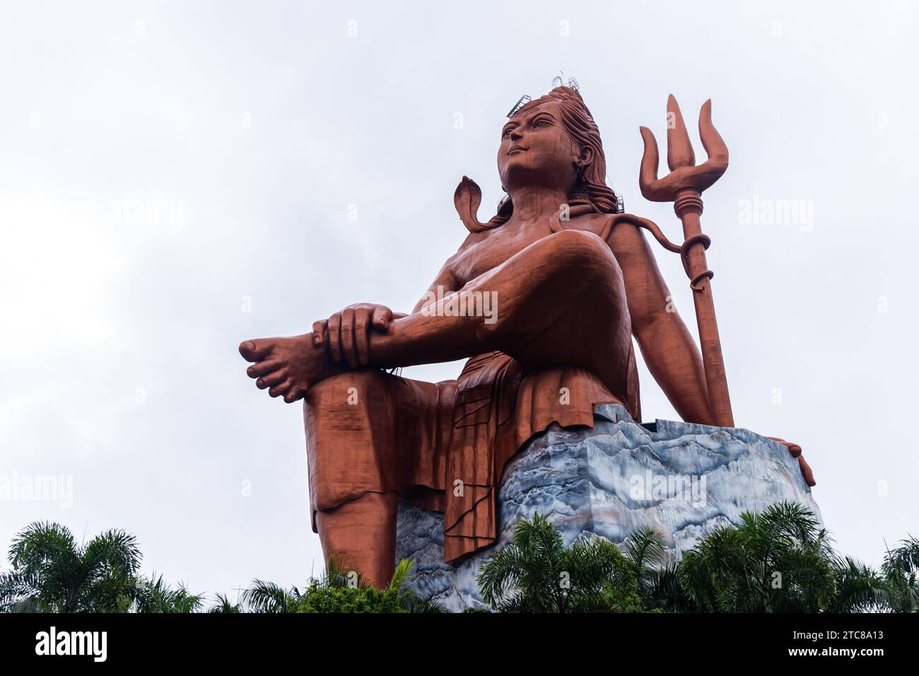 hindu god lord shiva isolated statue with bright background at morning ...