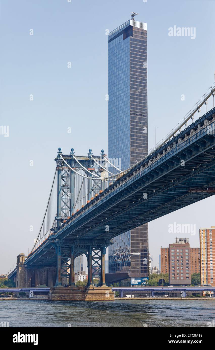 One Manhattan Square towers over the Manhattan Bridge, viewed from ...