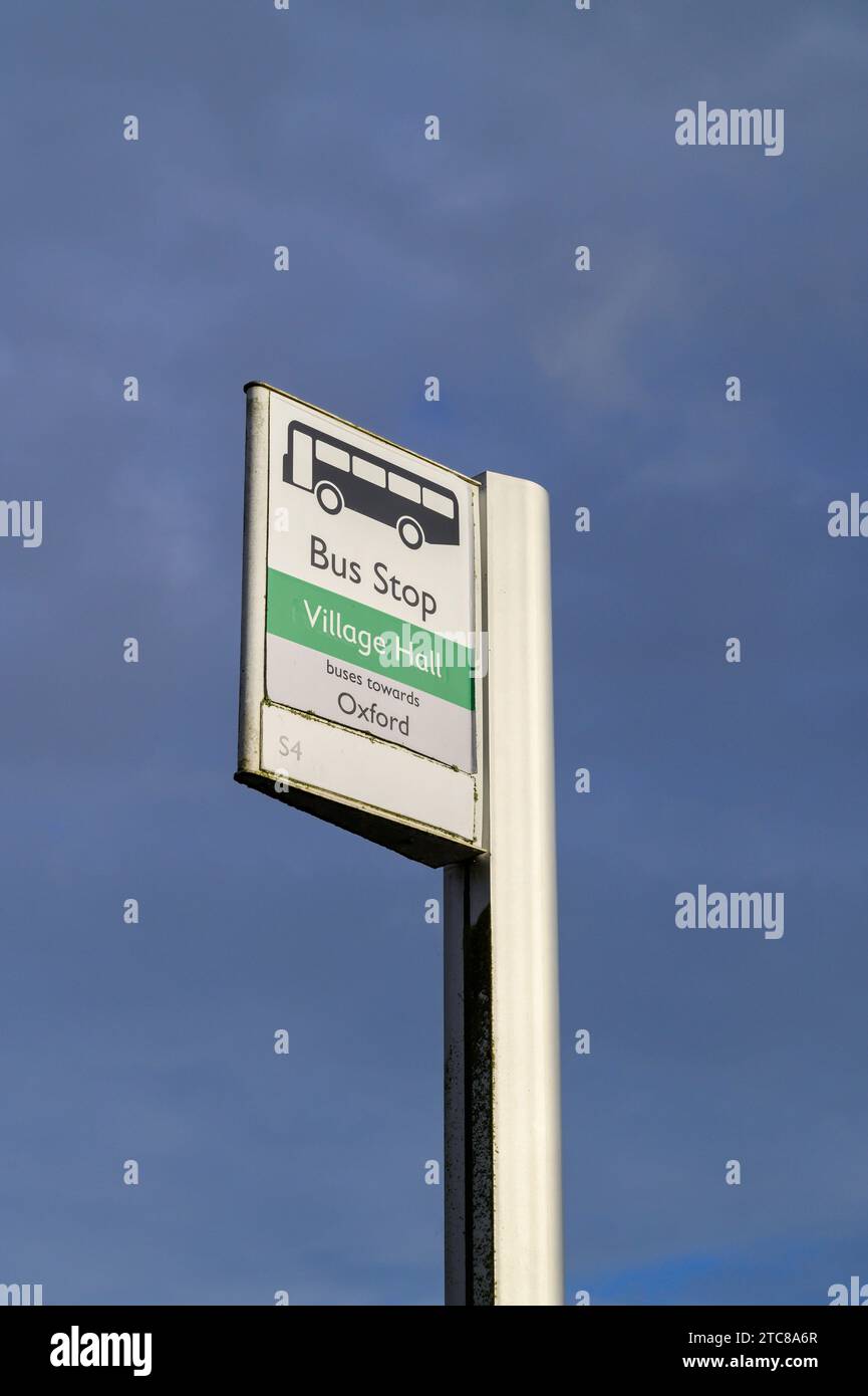 Village bus stop sign Oxfordshire England UK Stock Photo - Alamy