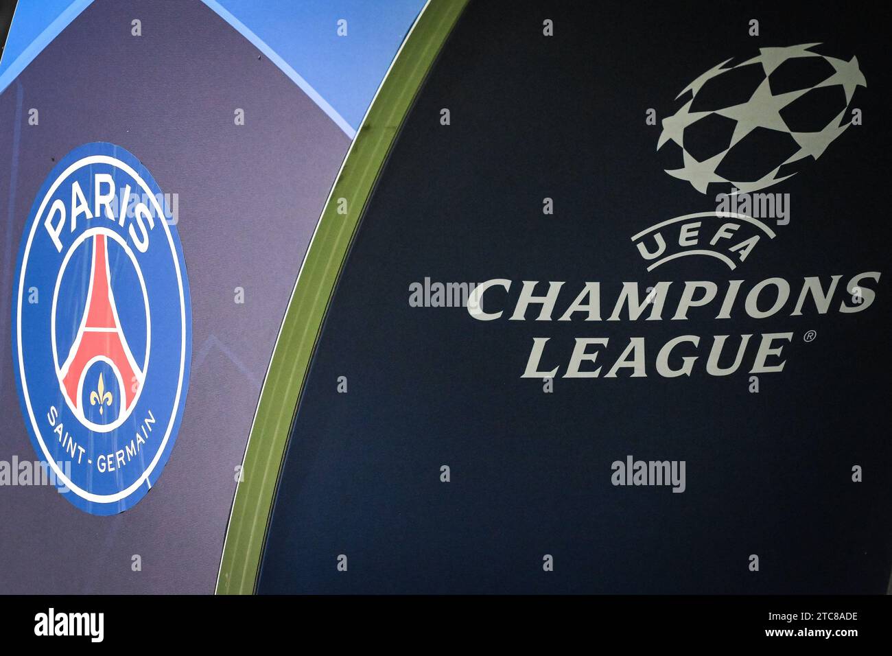 Illustration of the official logo of PSG and the official UEFA ...