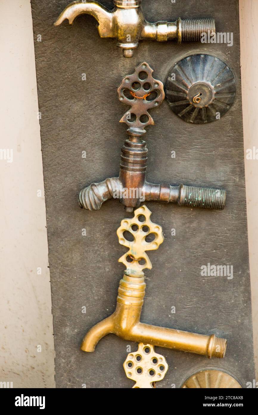 Set of Turkish Ottoman style antique fountain water taps in view Stock ...