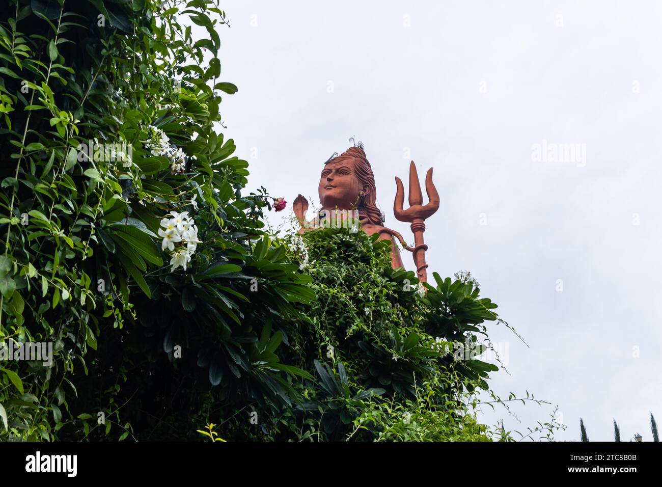 hindu god lord shiva isolated statue with bright background at morning ...