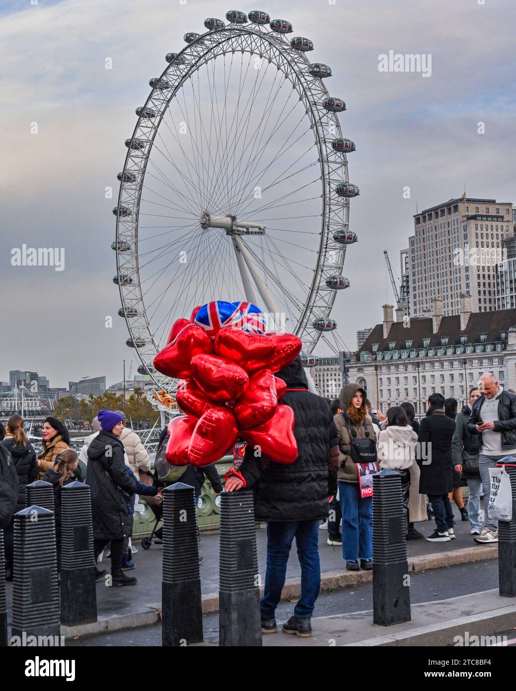 The London Eye, or the Millennium Wheel on the South Bank of the River ...