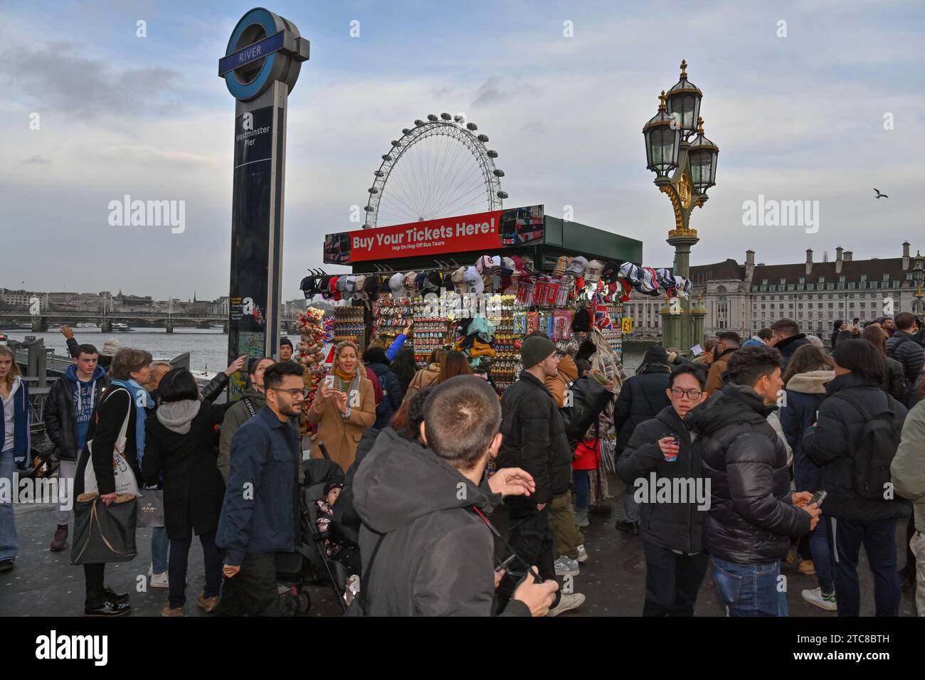 The London Eye, or the Millennium Wheel on the South Bank of the River ...