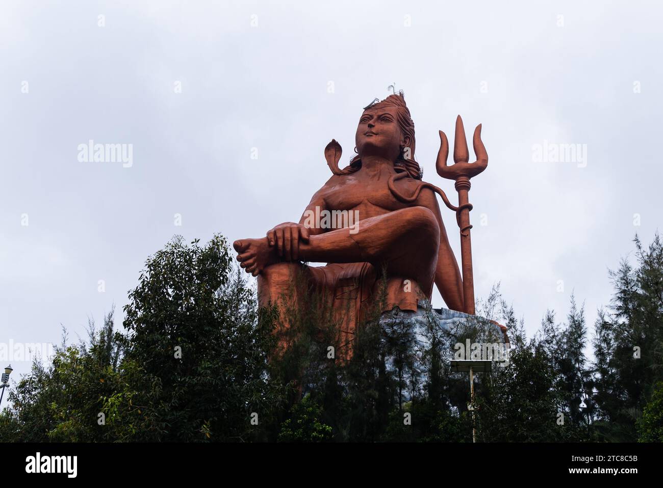 hindu god lord shiva isolated statue with bright background at morning ...
