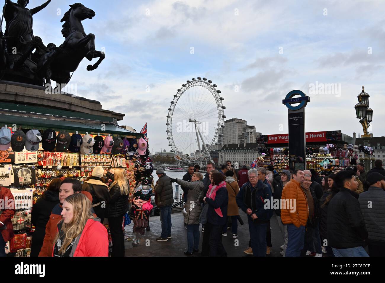 The London Eye, or the Millennium Wheel on the South Bank of the River ...