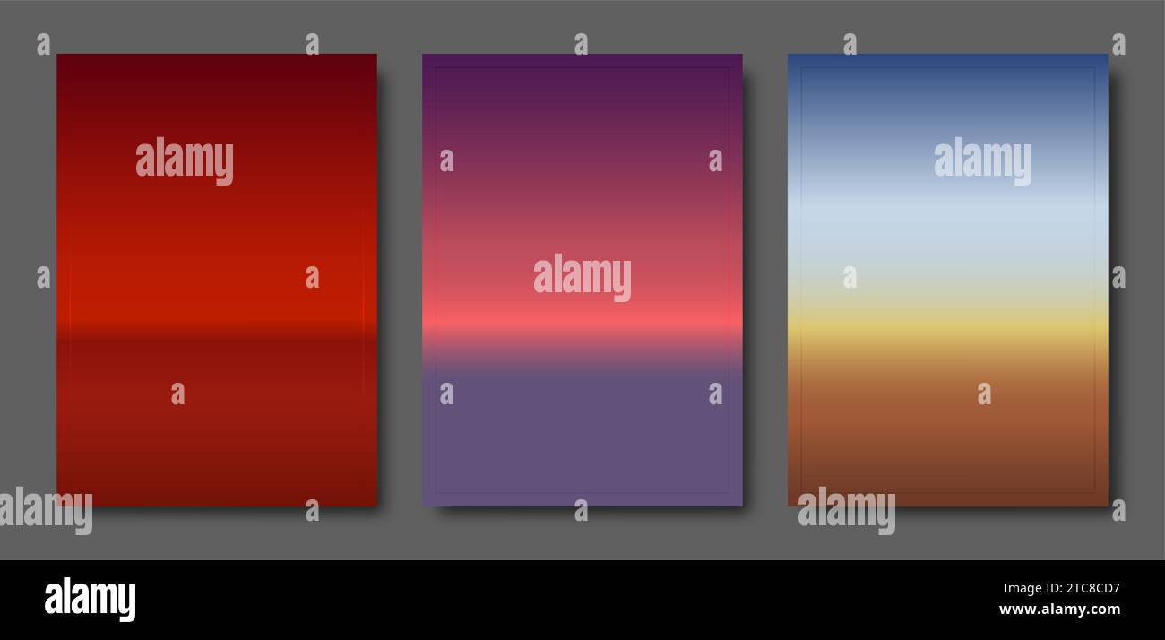 A set of sunset or sunrise gradients. Template for the design Stock ...