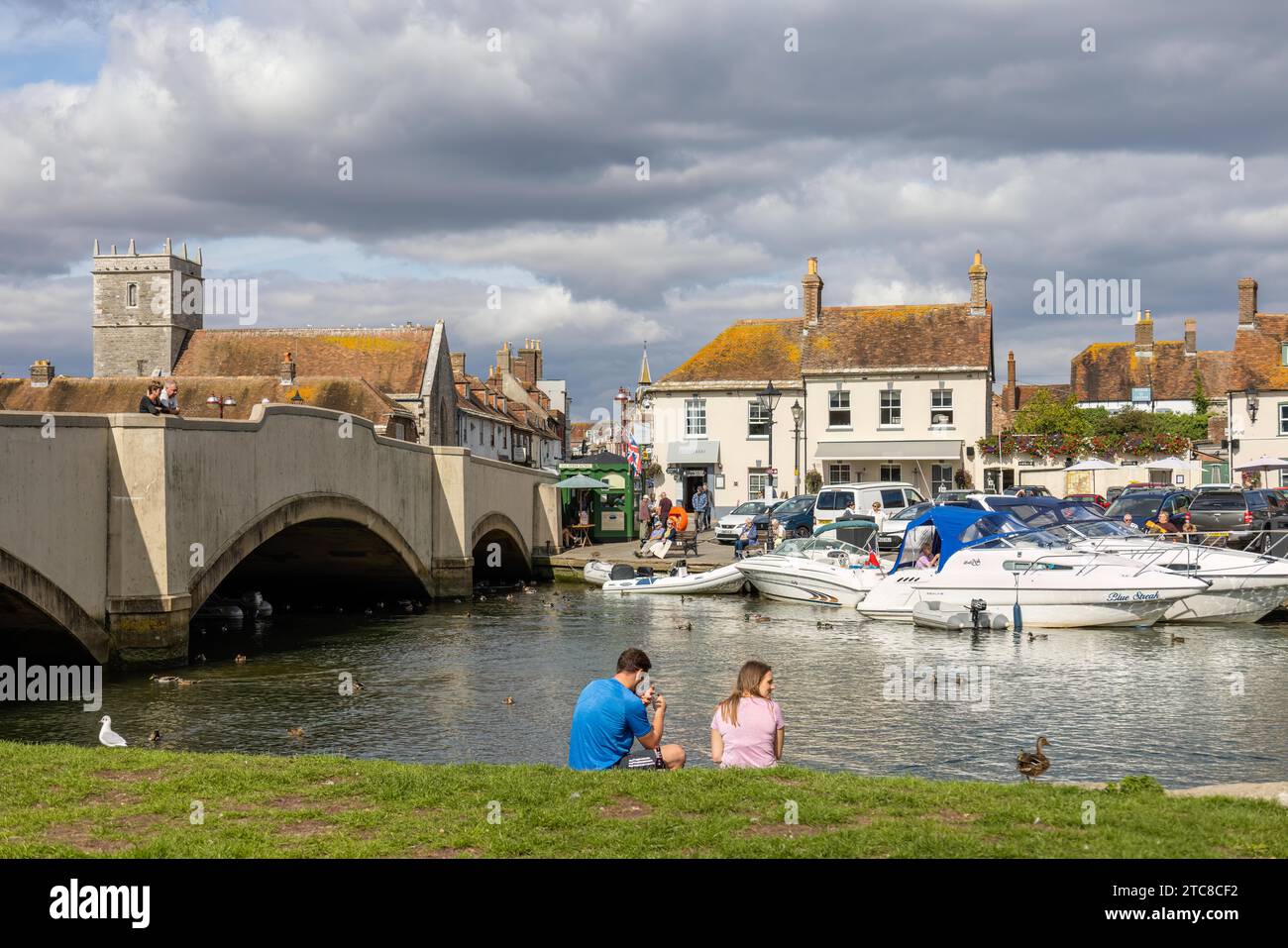 Wareham, Dorset, UK, September 18 : View of the riverside in Wareham ...