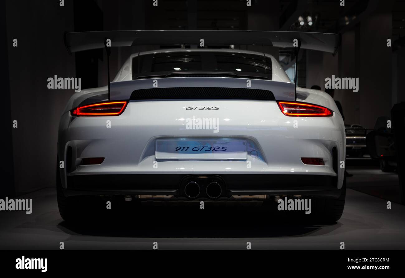 A picture of the rear view of the Porsche 911 GT3 RS, captured in an ...