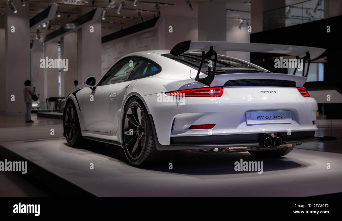A picture of the rear view of the Porsche 911 GT3 RS, captured in an ...