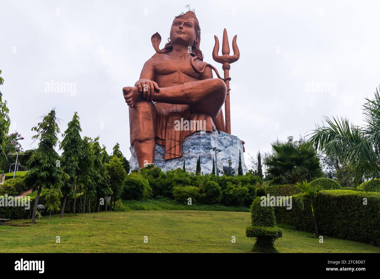 hindu god lord shiva with shivalinga isolated statue with bright ...