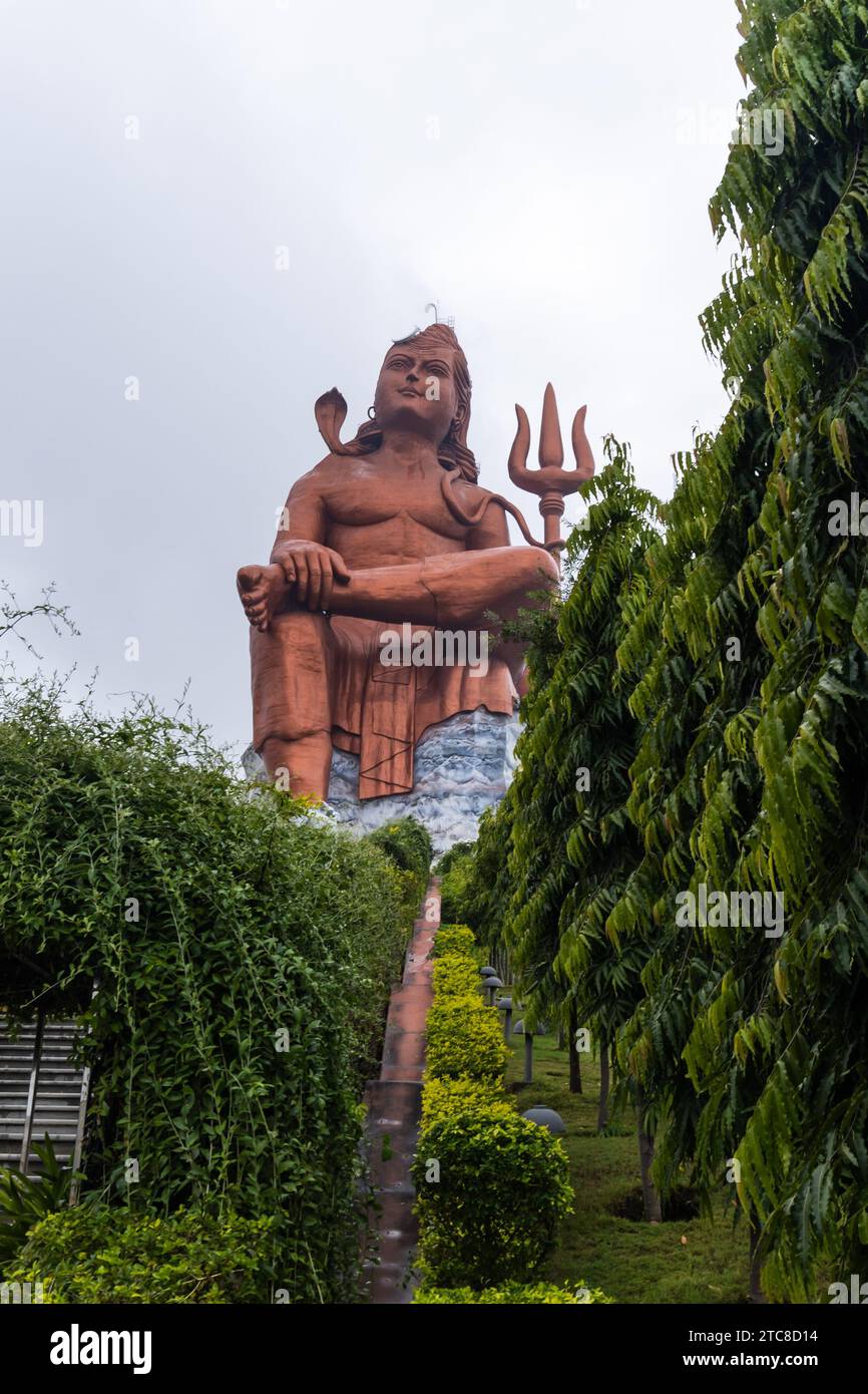 hindu god lord shiva isolated statue with bright background at morning ...