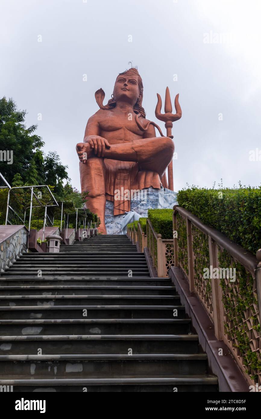 hindu god lord shiva isolated statue with bright background at morning ...
