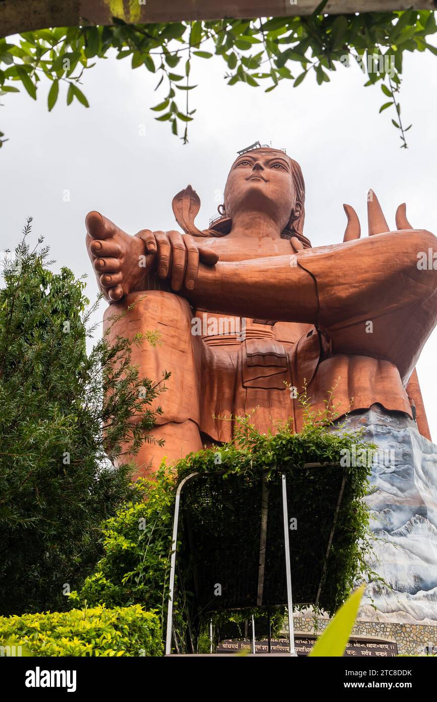 hindu god lord shiva isolated statue with bright background at morning ...