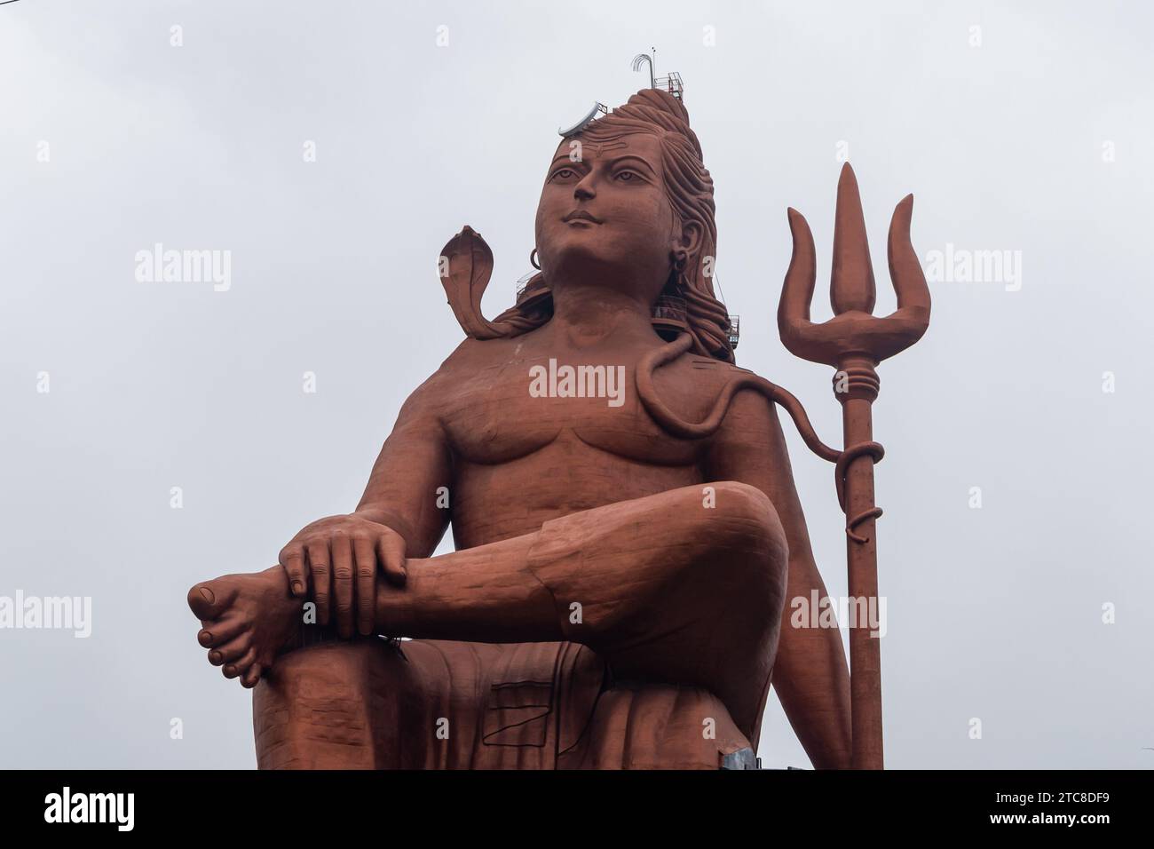 hindu god lord shiva isolated statue with bright background at morning ...