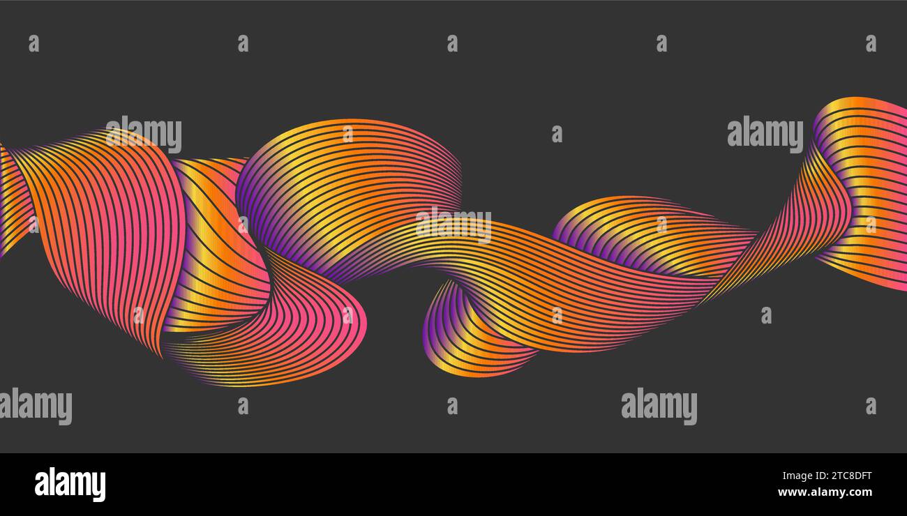 A colorful wave. Gradient design of a sinuous line. Vector illustration ...