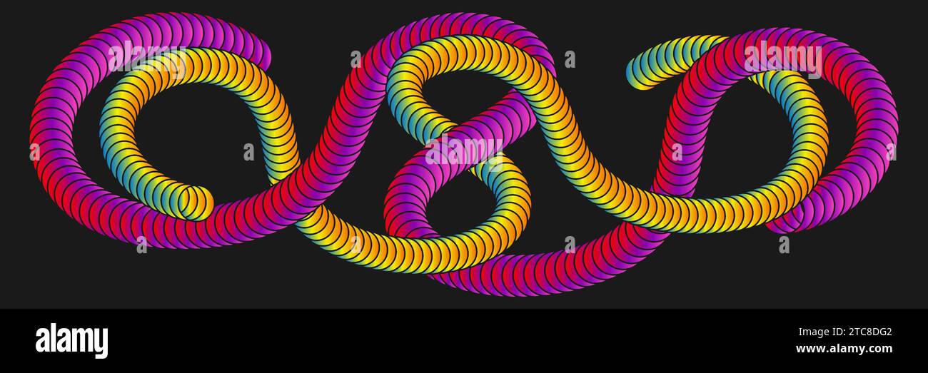 A colorful intertwining spiral. A creative design element for interiors ...