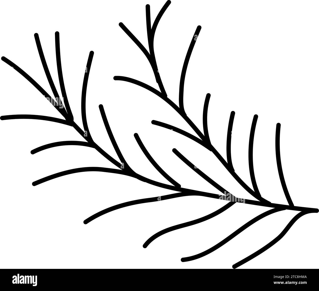 rosemary food herb line icon vector illustration Stock Vector Image ...