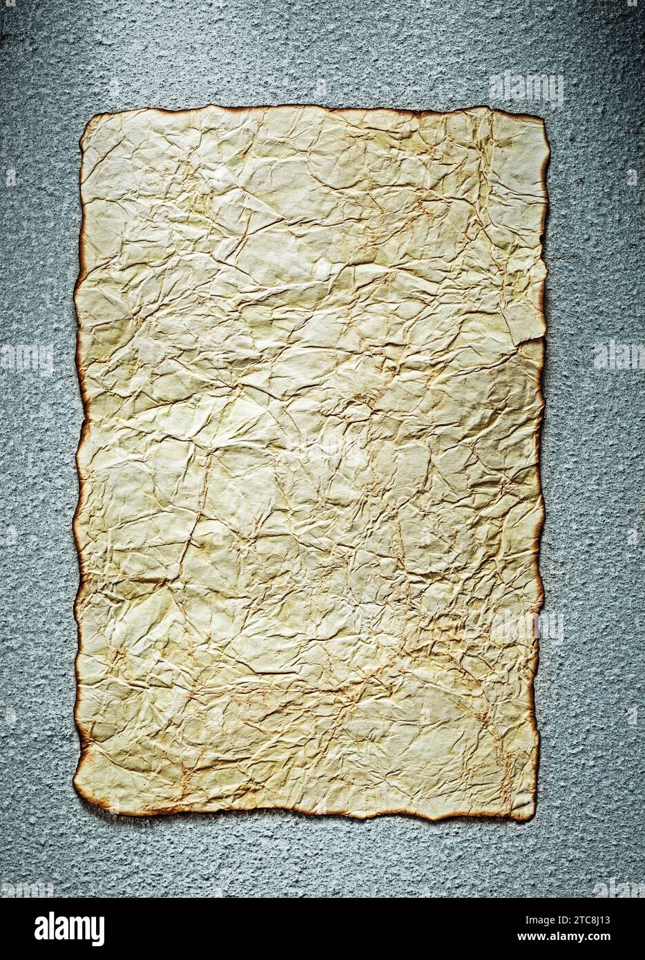Medieval blank sheet of paper on grey background Stock Photo - Alamy