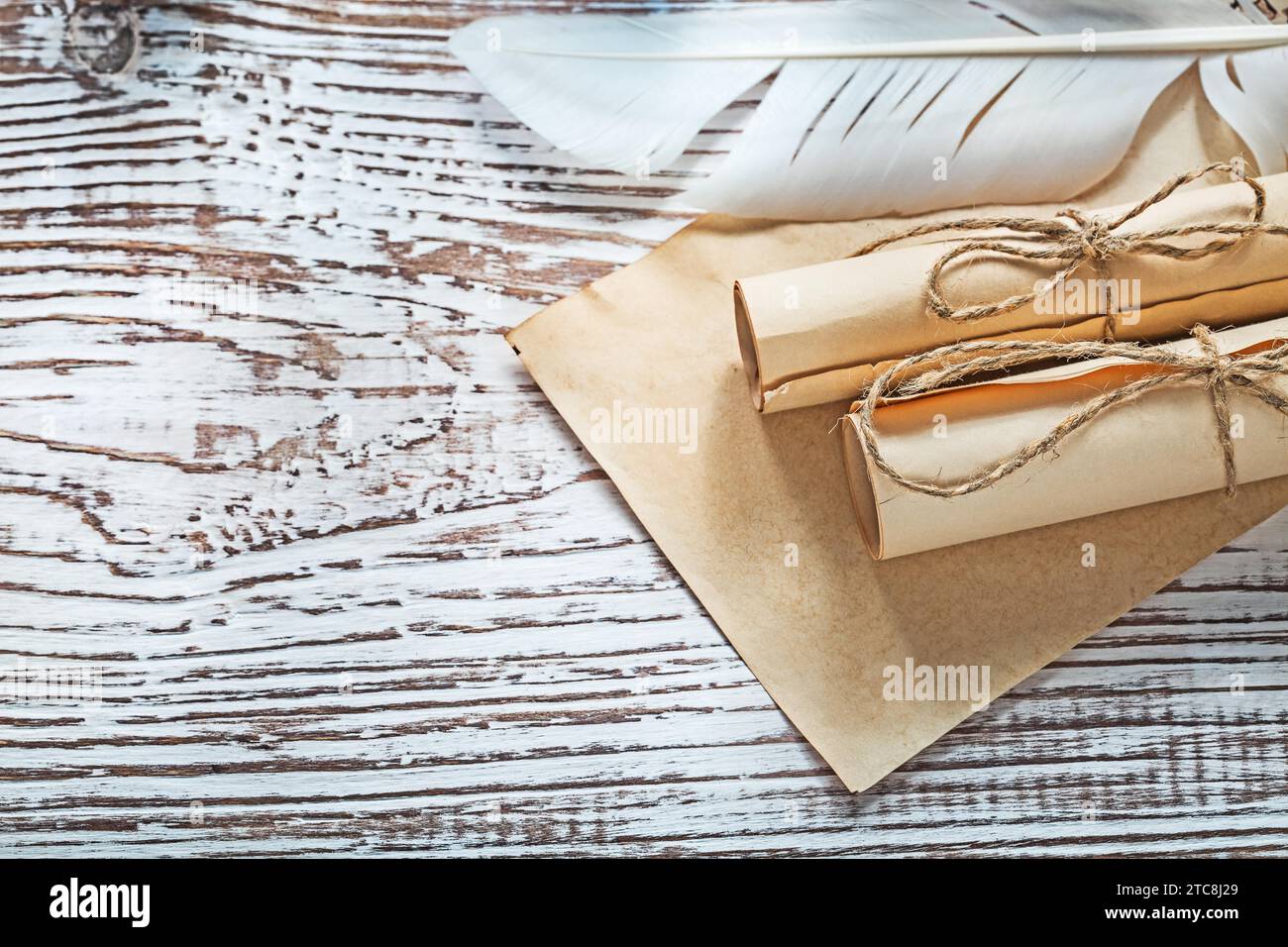 Vintage paper rolls blank hi-res stock photography and images - Alamy