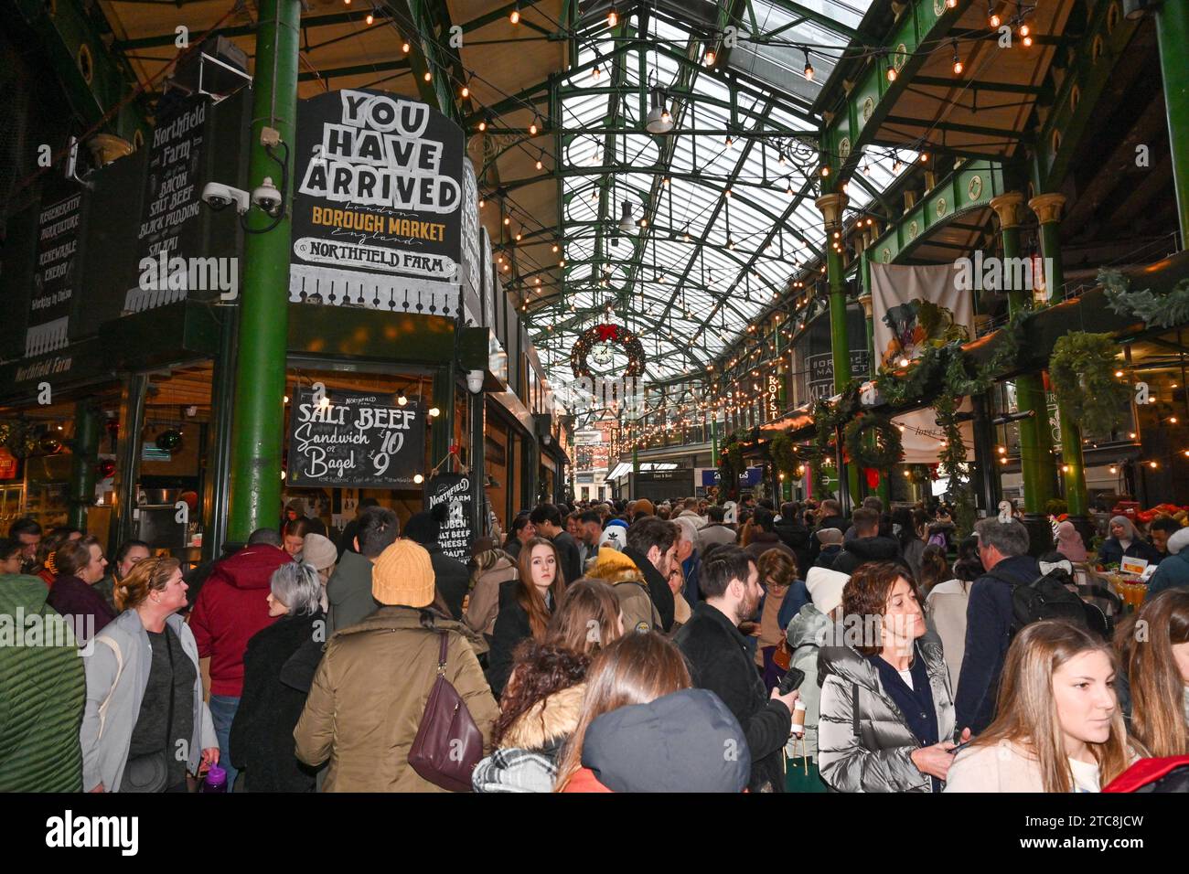 Borough Market at Christmas in London, England Stock Photo - Alamy